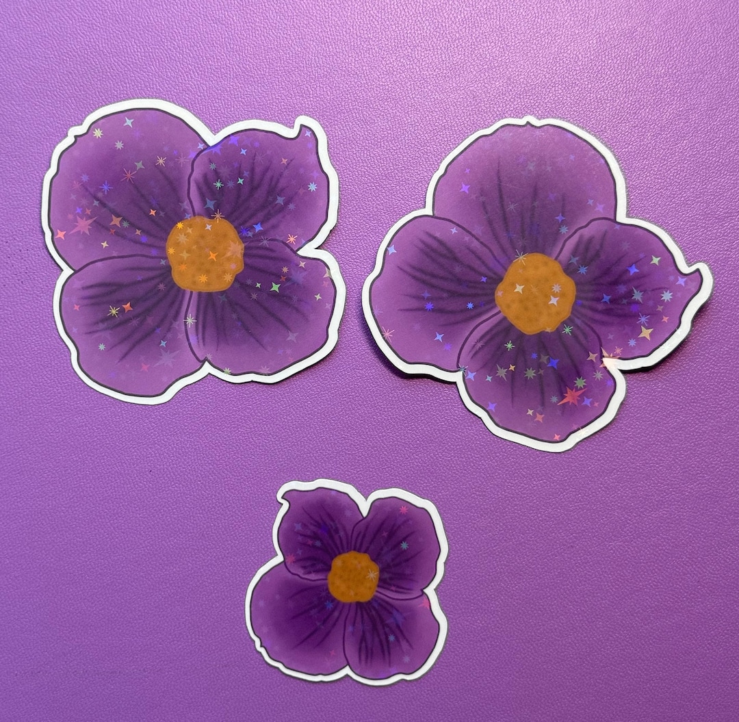 Bundle of Violets | Violet Stickers | Water Resistant Sticker | Flower ...