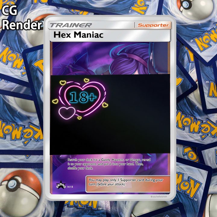 Sexy Pokemon Card Tracking Included Nsfw Hex Maniac Full Etsy