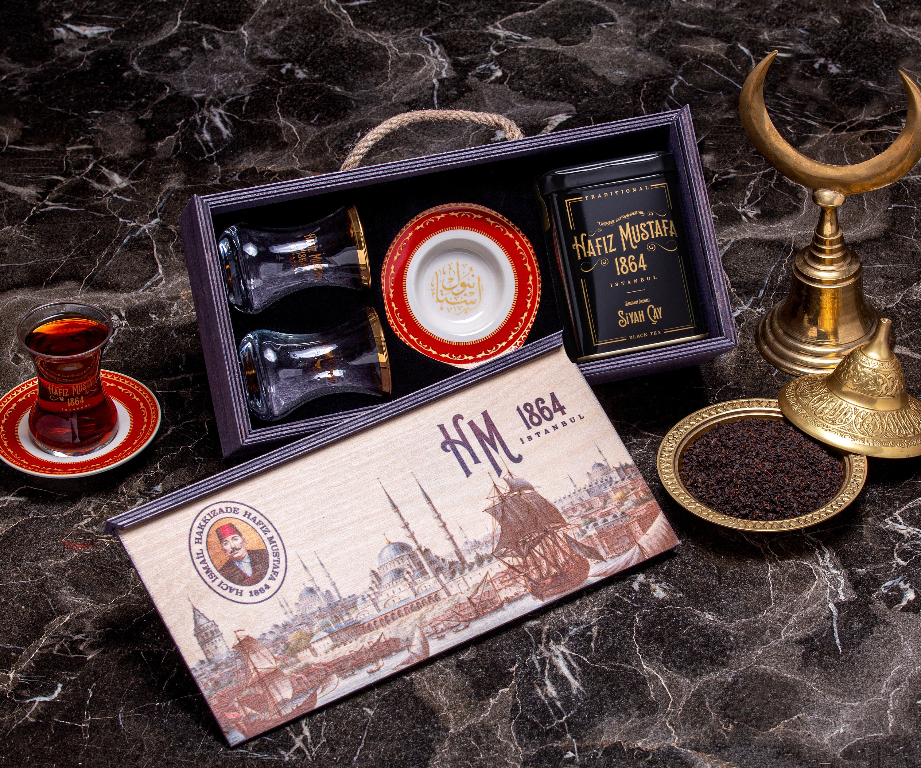 Hafiz Mustafa 1864 Porcelain Tea Set, Turkish Black Tea Gift Box - Etsy