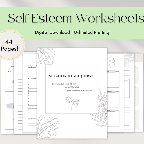 Self Confidence Worksheets Self Esteem Workbook Mental - Etsy