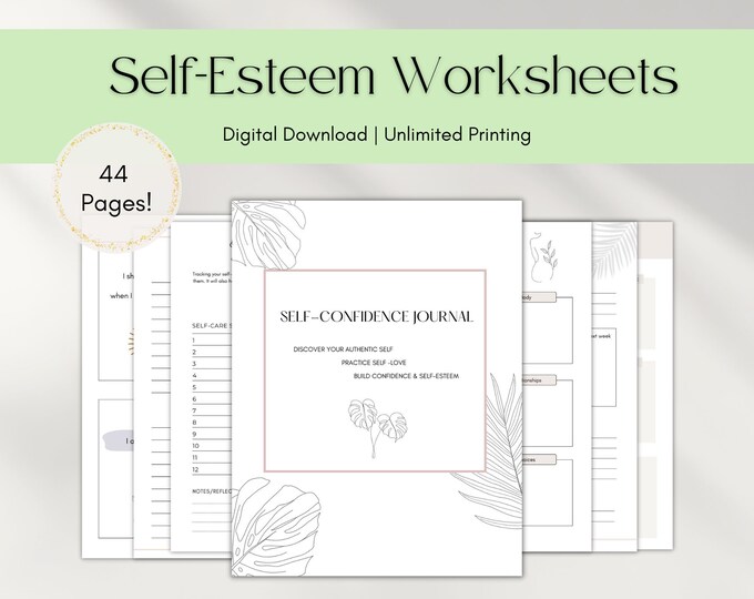 Self Confidence Worksheets Self Esteem Workbook Mental - Etsy