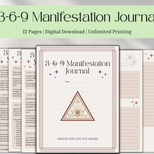 369 Manifestation Printable Journal 369 Method Manifest - Etsy