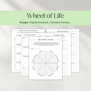 Wheel of Life Worksheet Template Wheel of Life Printable - Etsy Canada