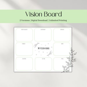 Minimalist Printable Vision Board Vision Board Template - Etsy