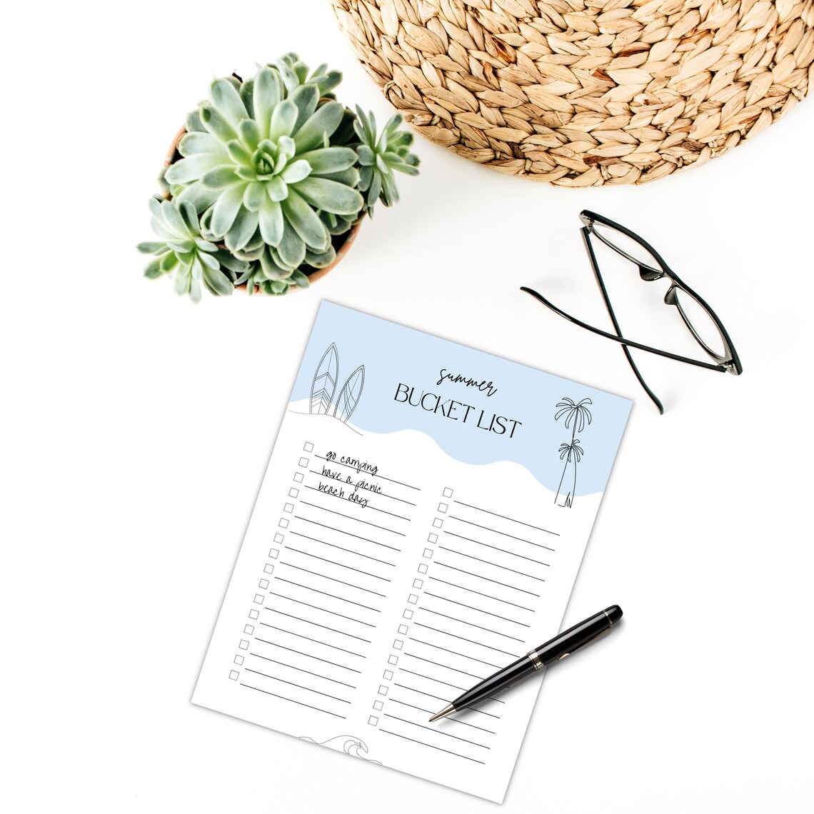 Summer Bucket List Printable, Summer Break Bucket List Template, Summer ...