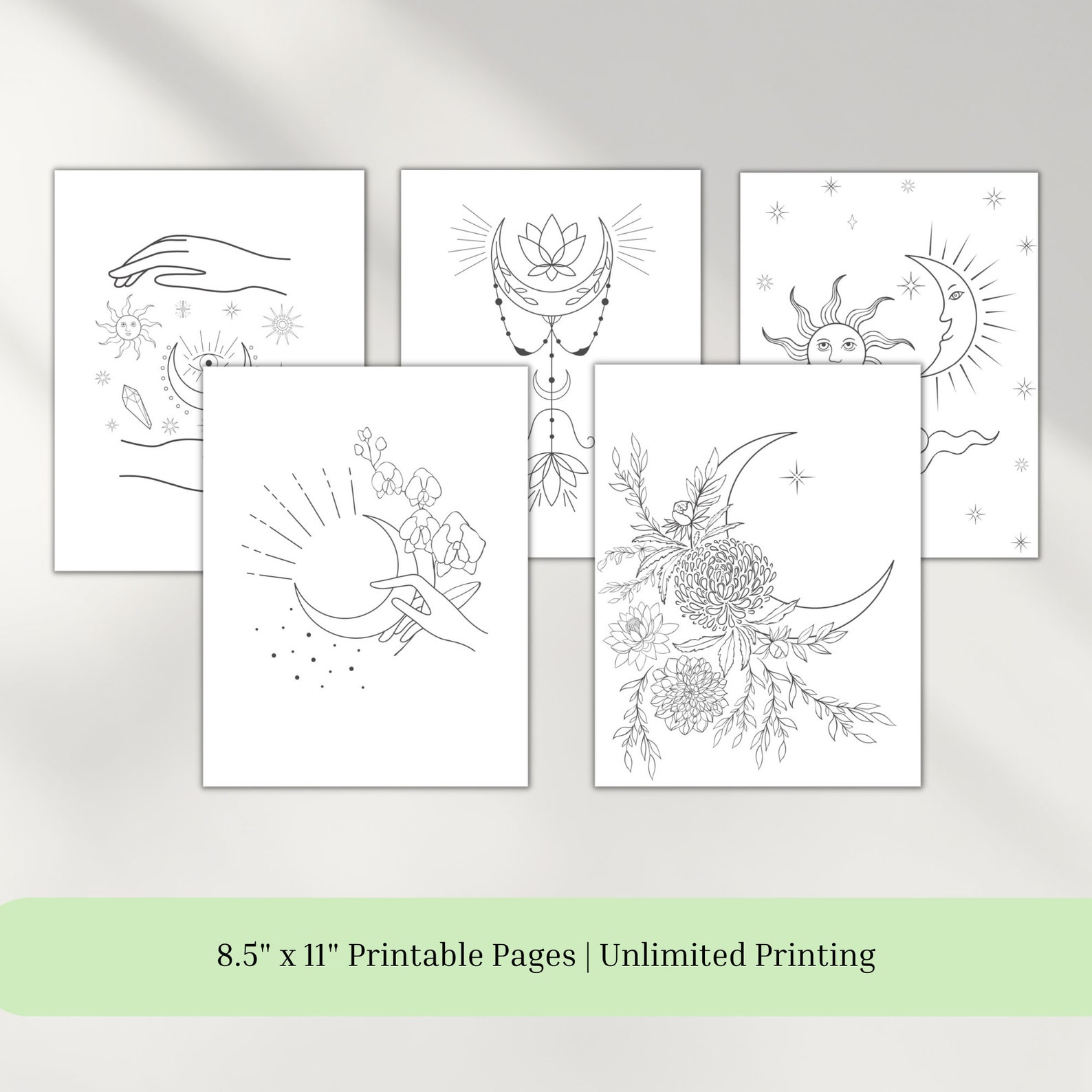 Mystical Colouring Pages, Nature Coloring Book, Printable, Mindfulness ...