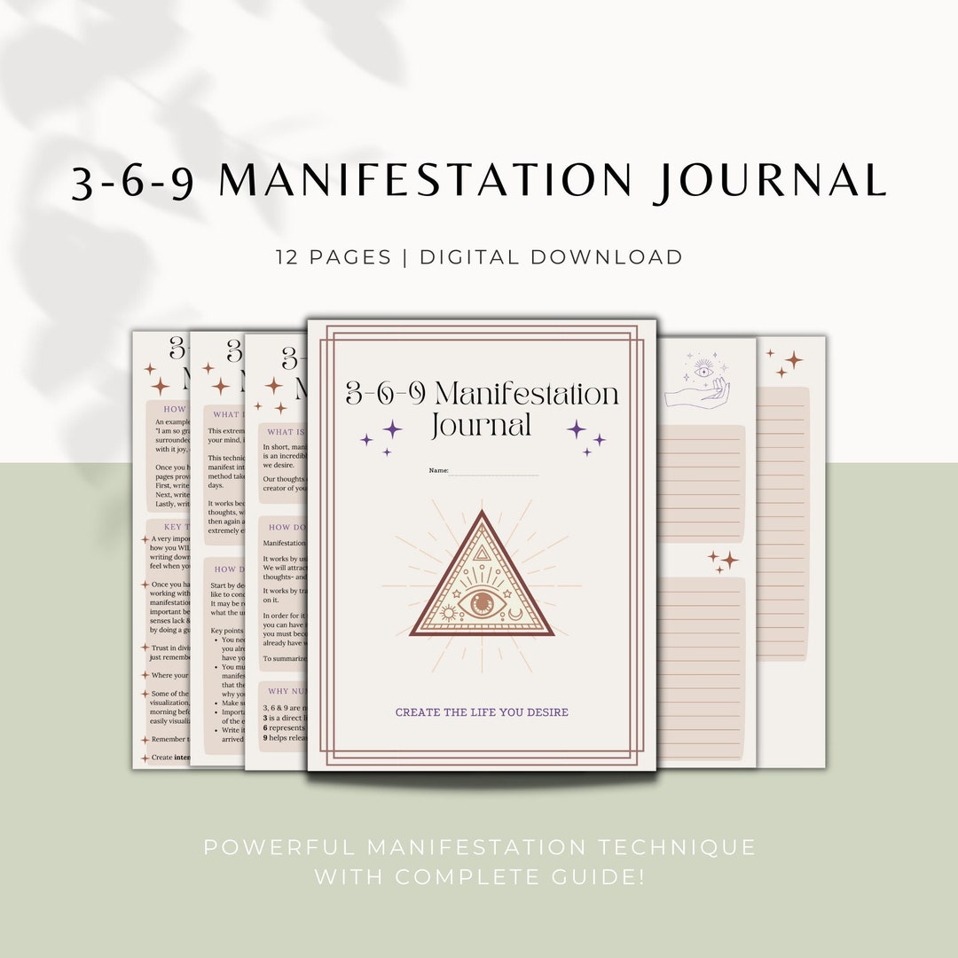 369 Manifestation Printable Journal, 369 Method, Manifest Journal ...
