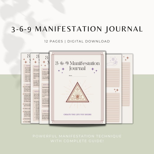 369 Manifestation Printable Journal 369 Method Manifest - Etsy Canada