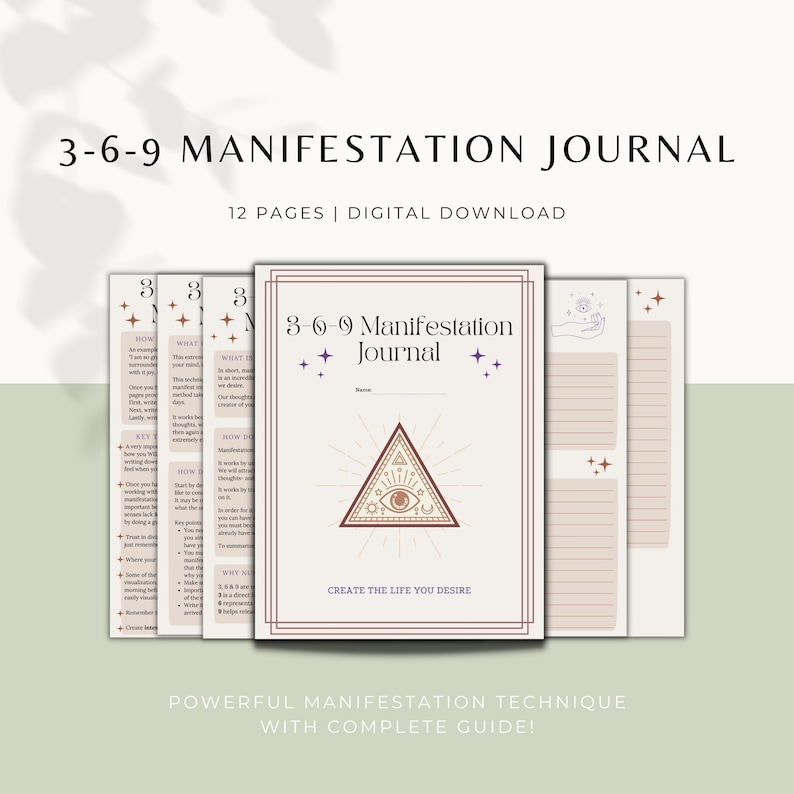 369 Manifestation Printable Journal, 369 Method, Manifest Journal ...