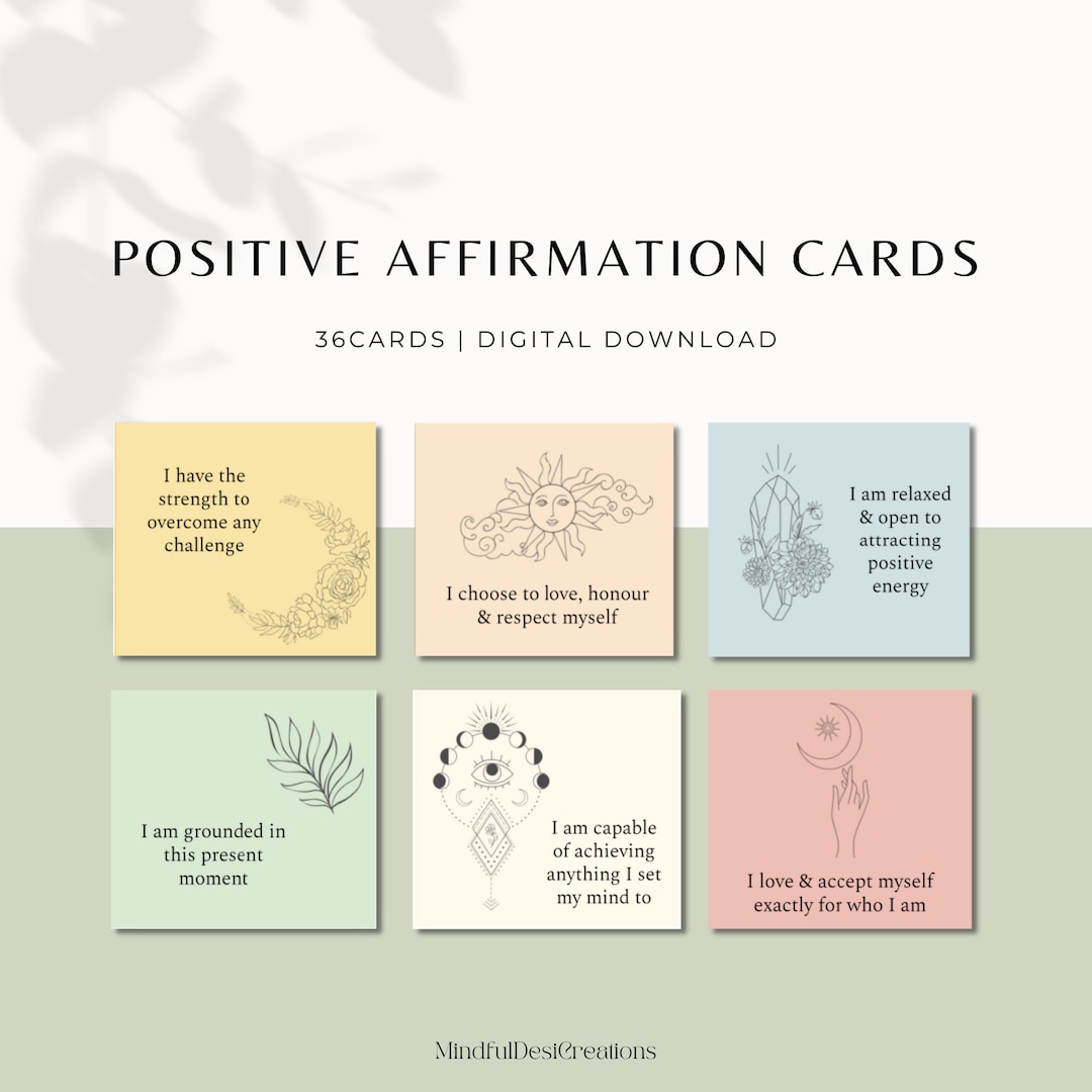 Positive Affirmation Cards Printable, Mindfulness Cards, Affirmation ...