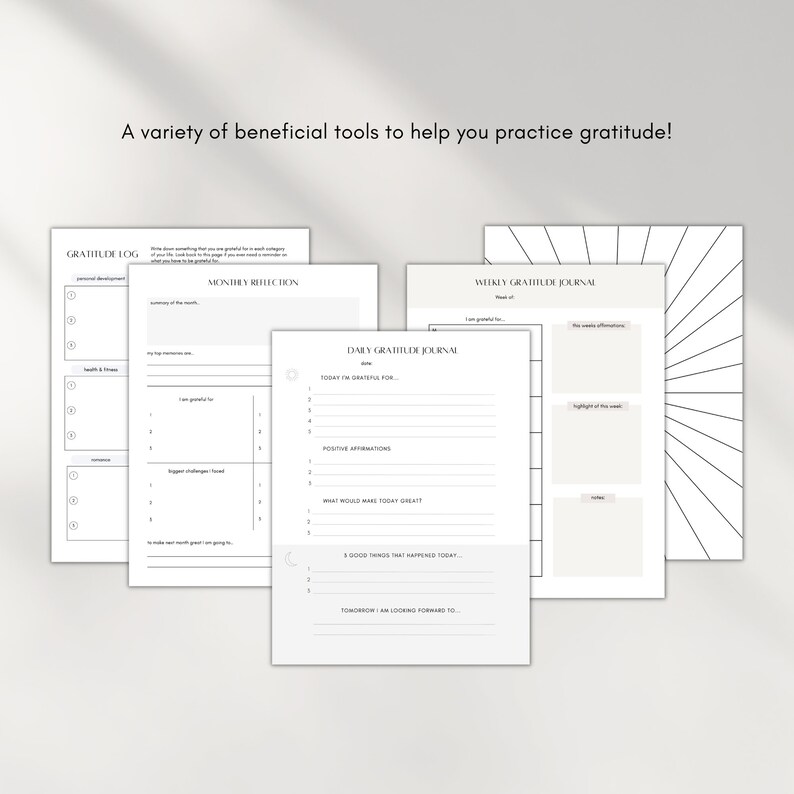 Gratitude Journal Bundle Gratitude Journal Printable Daily - Etsy
