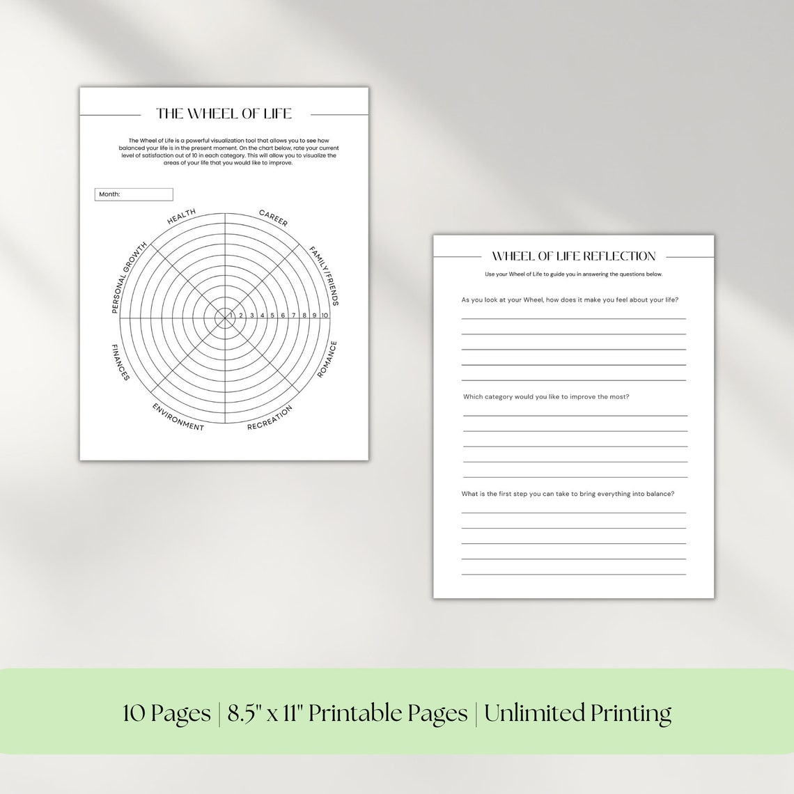 Wheel of Life Worksheet Template Wheel of Life Printable - Etsy Canada