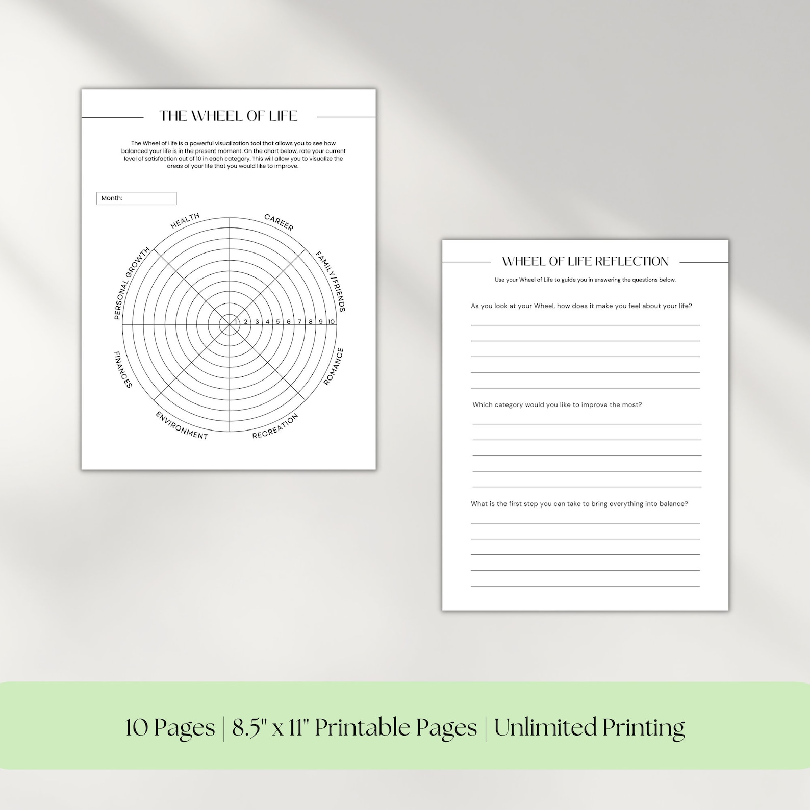 Wheel of Life Worksheet Template Wheel of Life Printable - Etsy Canada