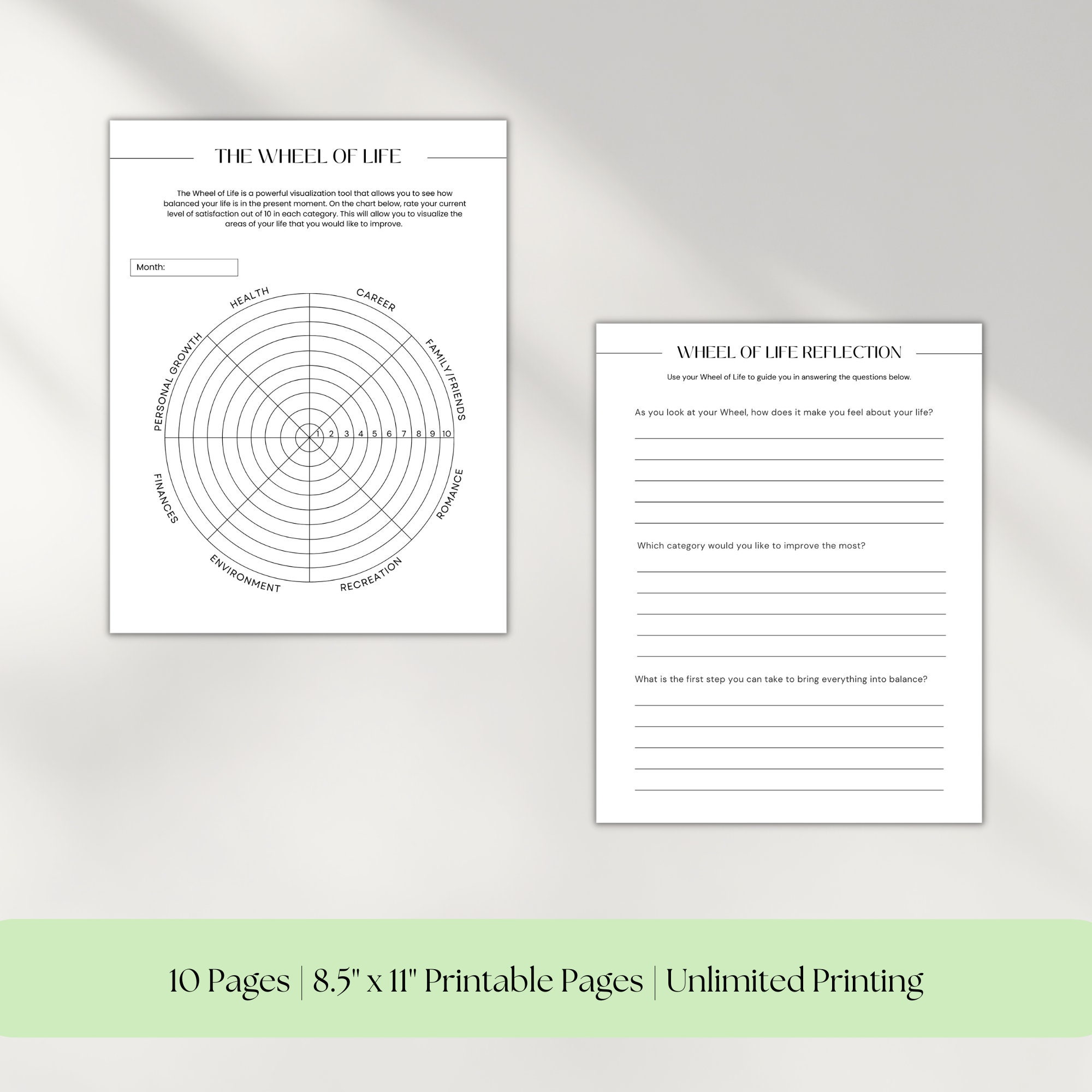 Wheel of Life Worksheet Template Wheel of Life Printable - Etsy Canada
