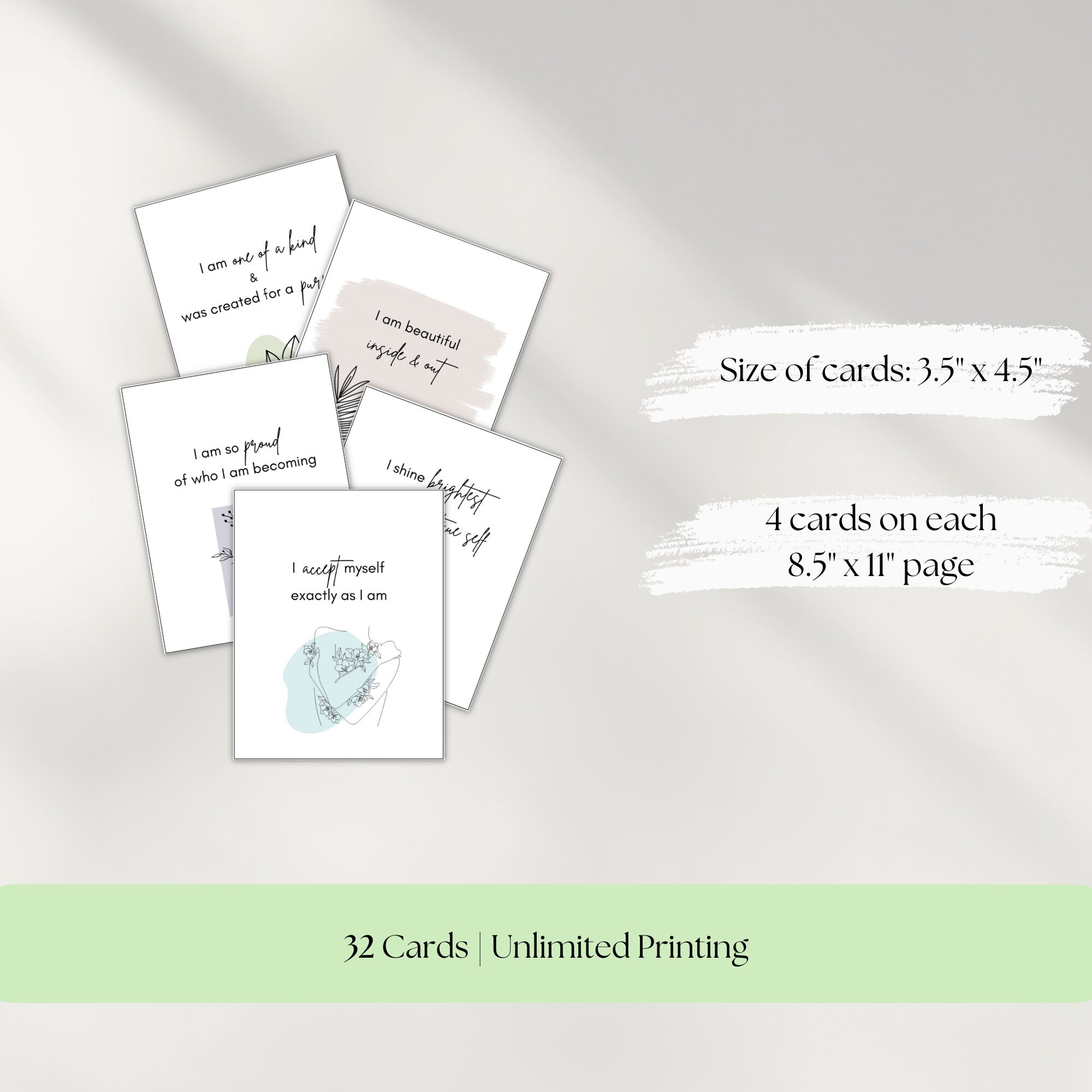 32 Printable Positive Affirmation Cards, Affirmation Cards for ...