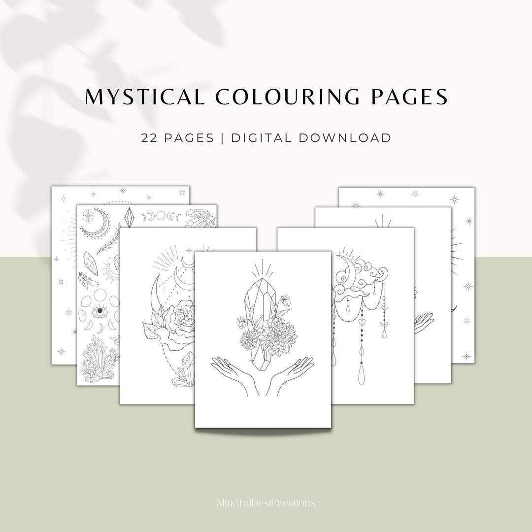 Mystical Colouring Pages, Nature Coloring Book, Printable, Mindfulness ...
