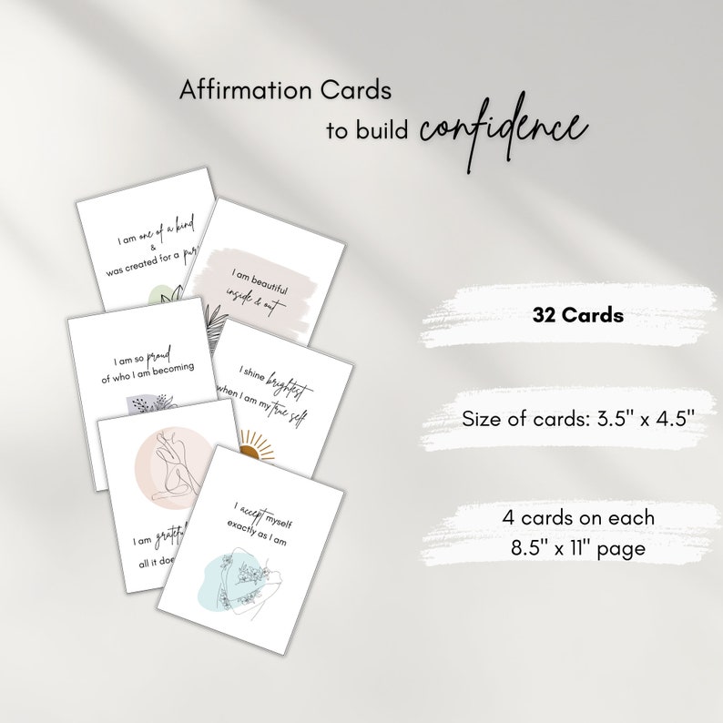 134 Affirmation Cards Printable Bundle, Positive Affirmation Cards ...