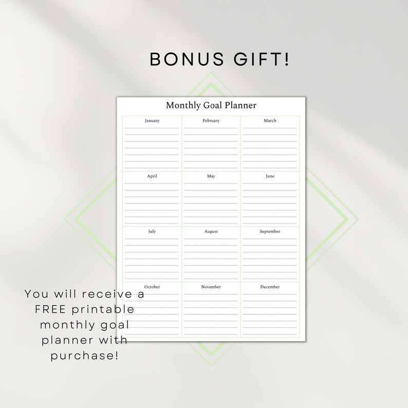 Goal Planner Printable, Digital Goal Tracker, Goal Setting Insert ...