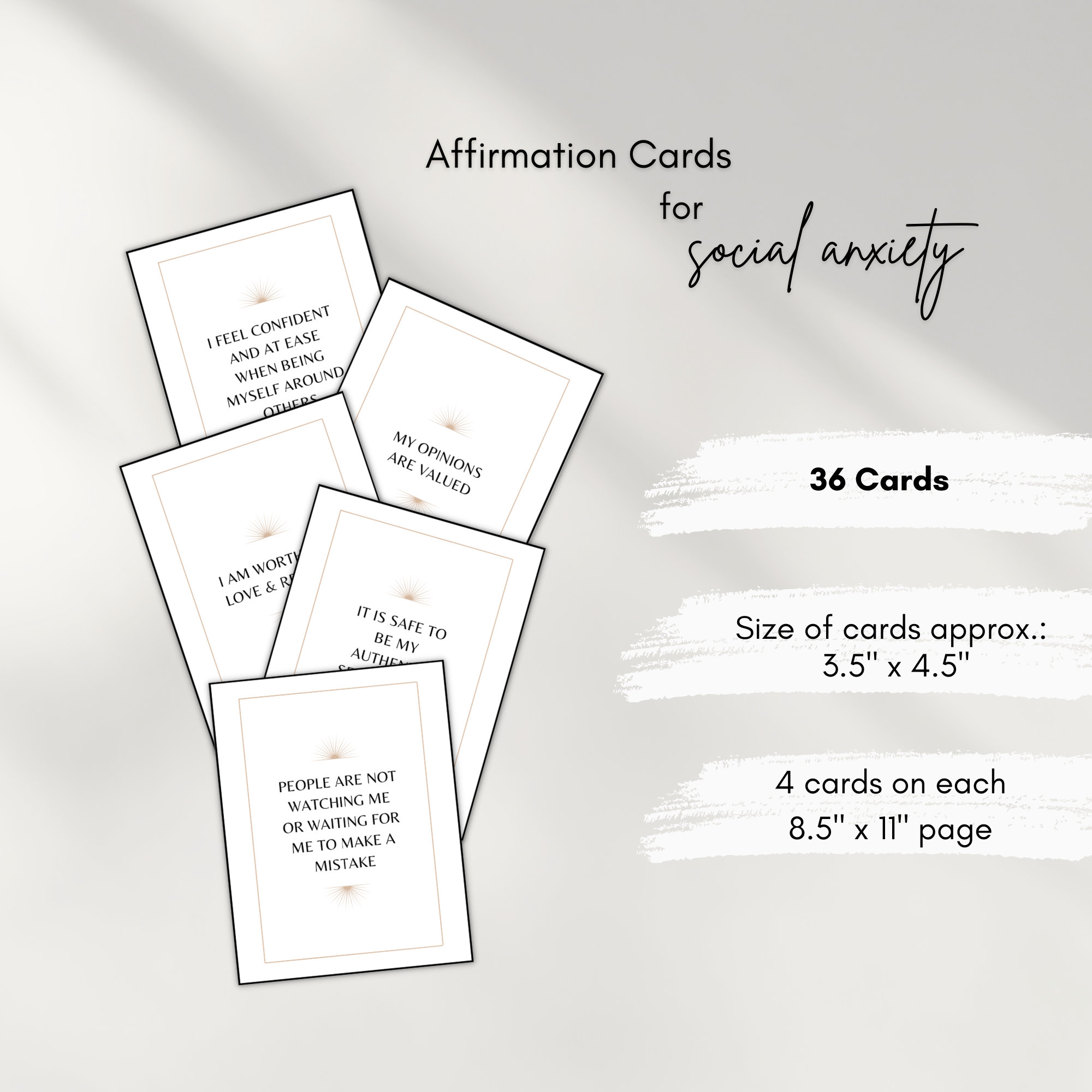 34 Social Anxiety Affirmation Cards, Mental Health Affirmations ...