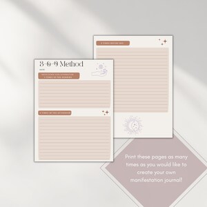 369 Manifestation Printable Journal, 369 Method, Manifest Journal ...