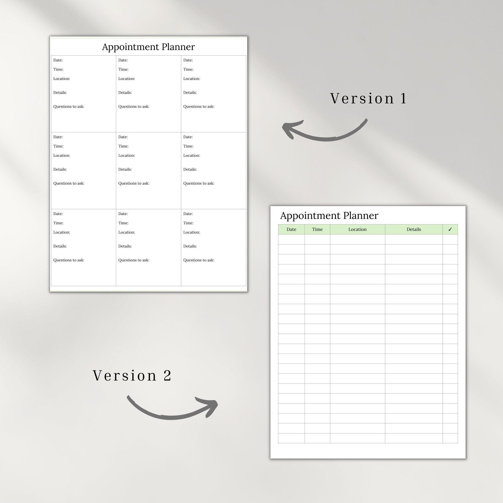 Appointment Planner Printable, Digital Appointment Tracker, Minimalist ...