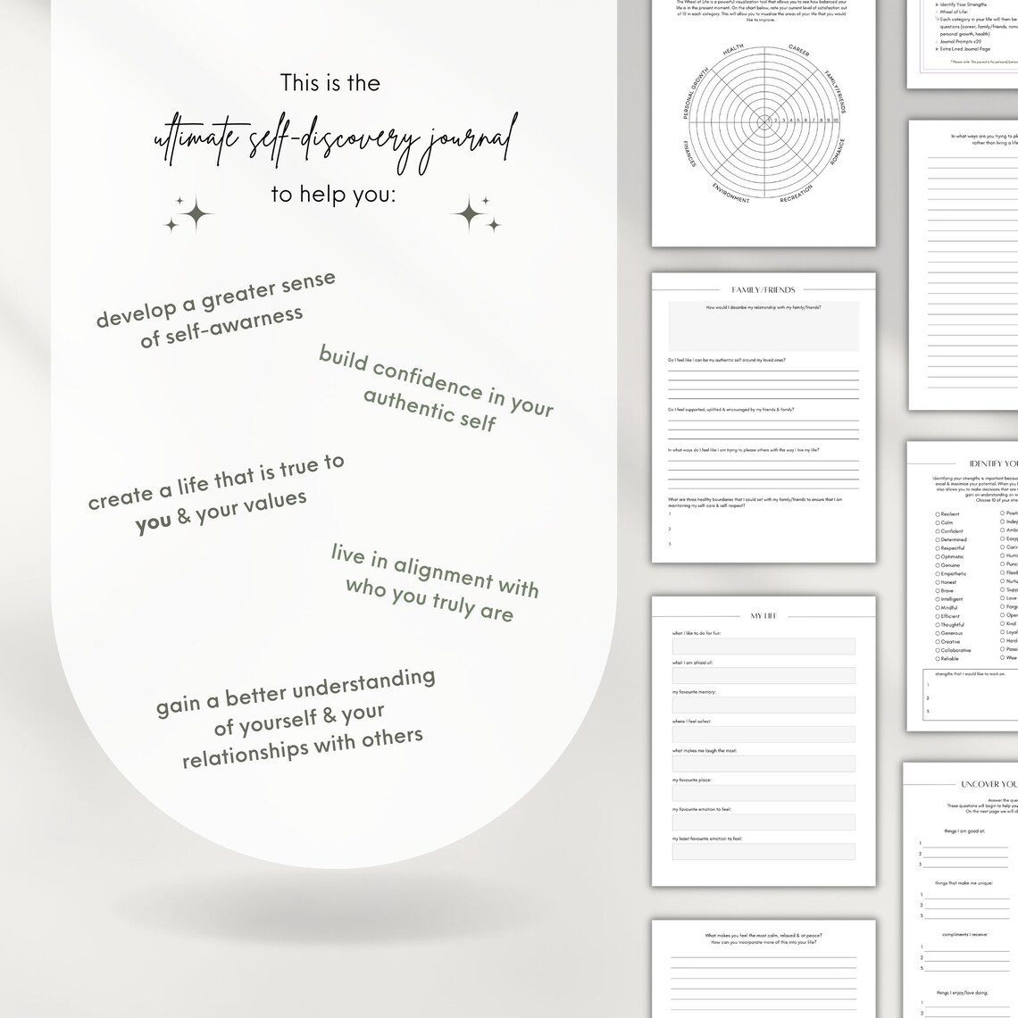 Self Discovery Journal Printable, Get to Know Yourself Workbook, Self ...