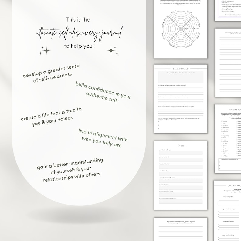 Self Discovery Journal Printable, Get to Know Yourself Workbook, Self ...