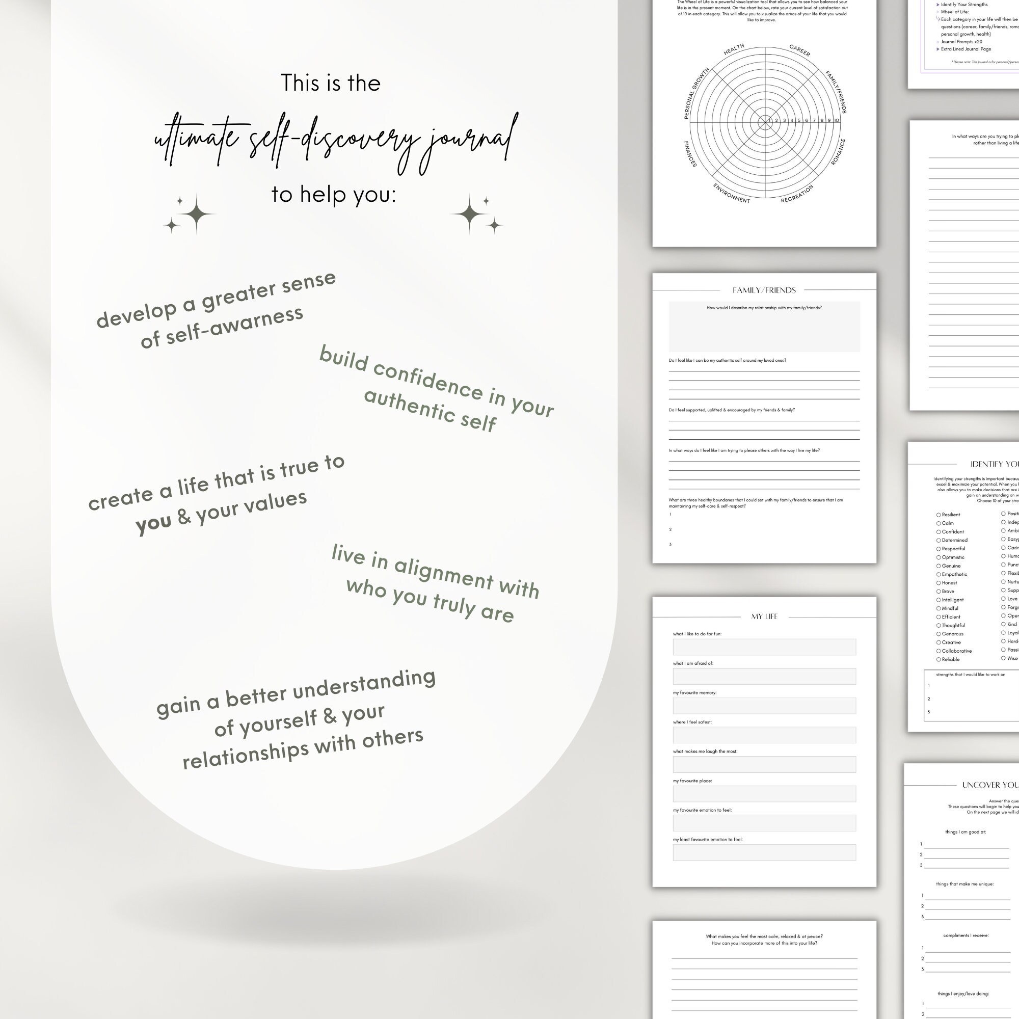 Self Discovery Journal Printable, Get to Know Yourself Workbook, Self ...