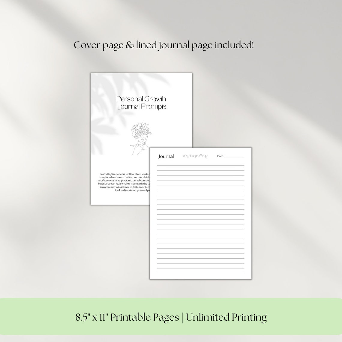 100 Journal Prompts for Personal Growth Printable Journal - Etsy