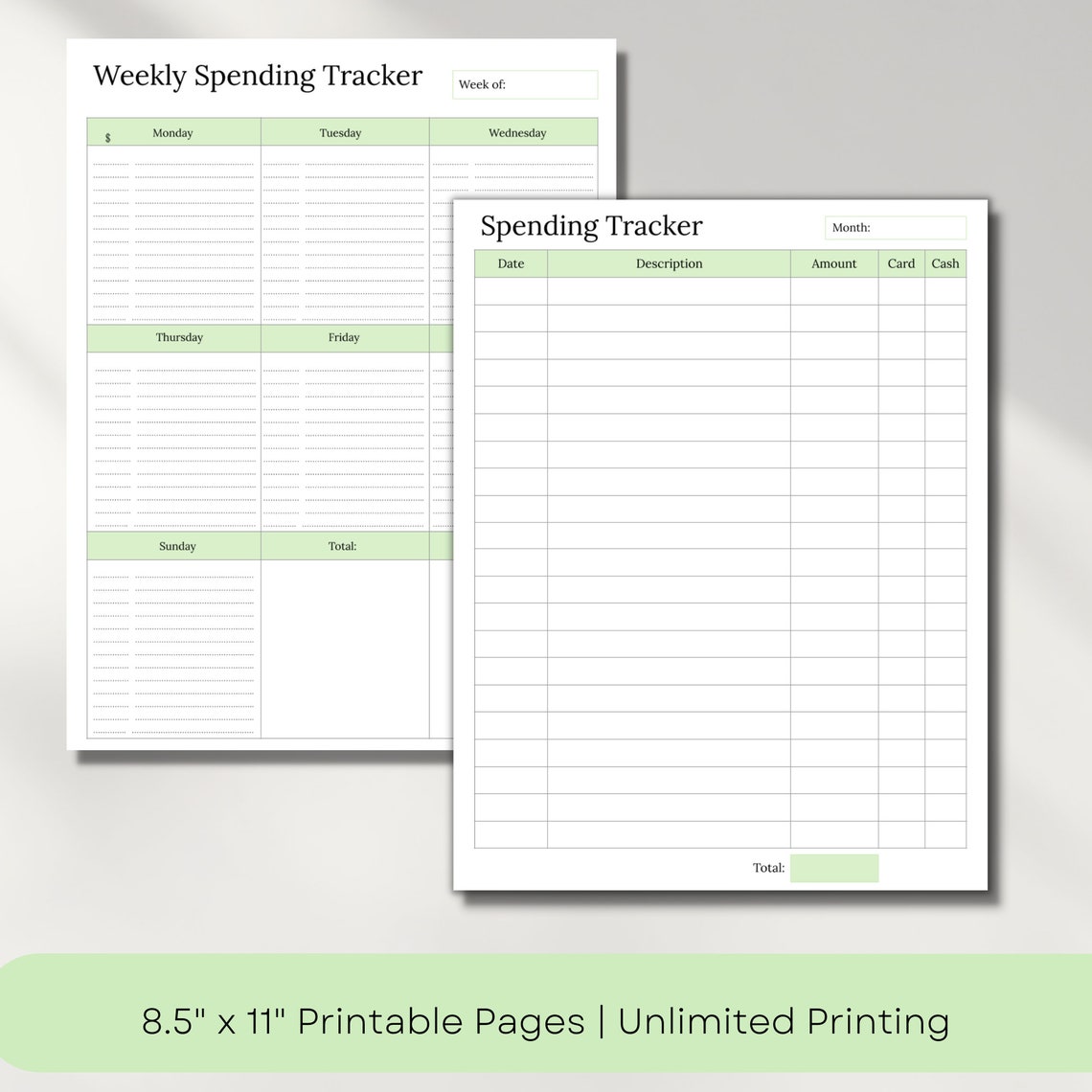 Printable Spending Tracker, Personal Finance Planner, Expense Log ...