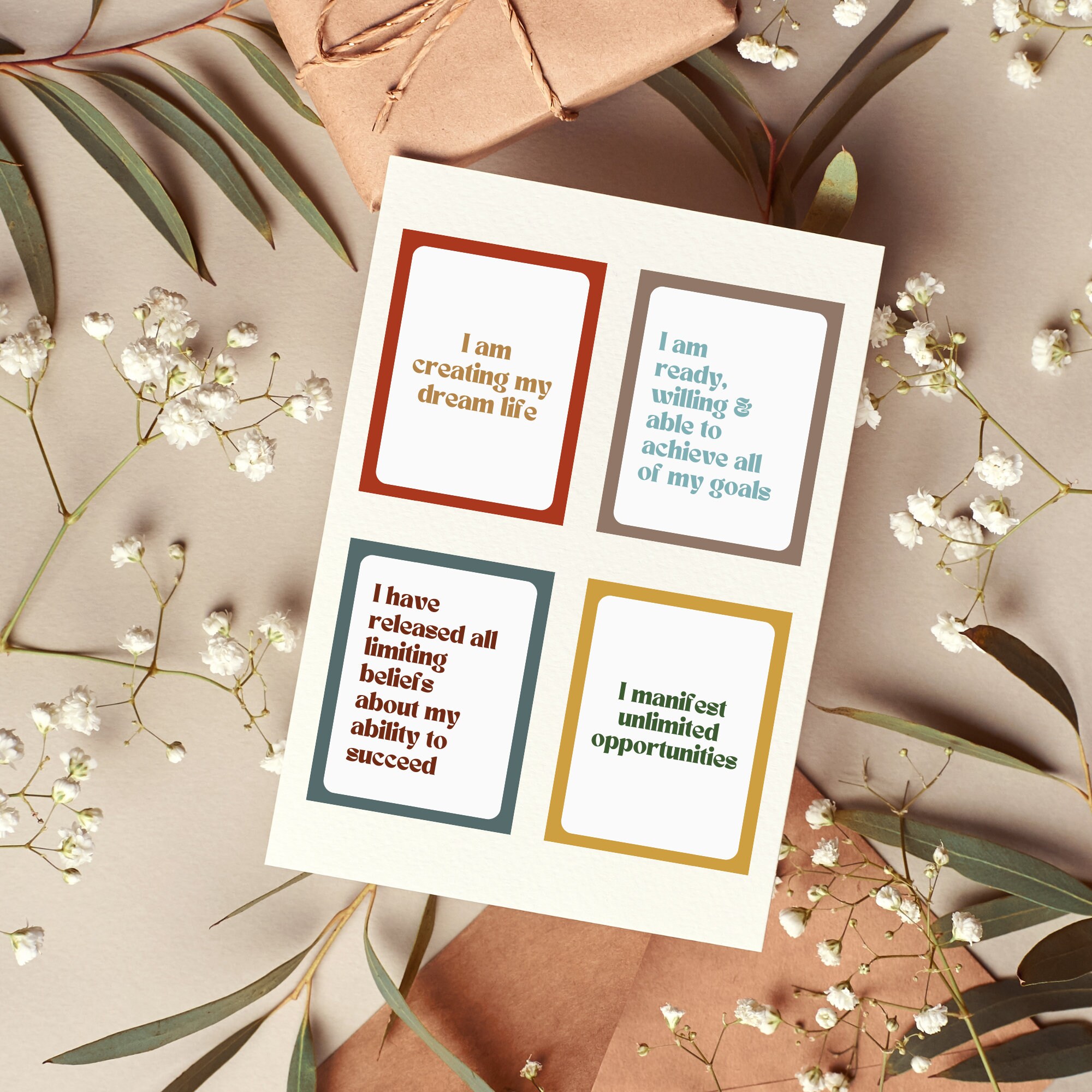48 Printable Affirmation Cards for Success & Motivation (digital ...