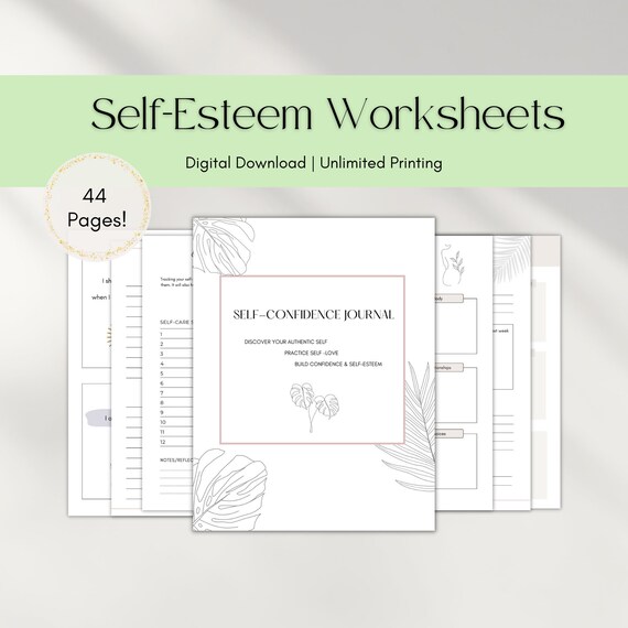 Self Confidence Worksheets Self Esteem Workbook Mental - Etsy