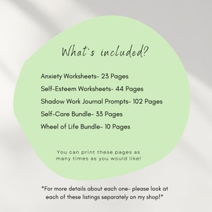 Mental Health Journal Bundle, Printable Worksheets, Wellness Planner ...
