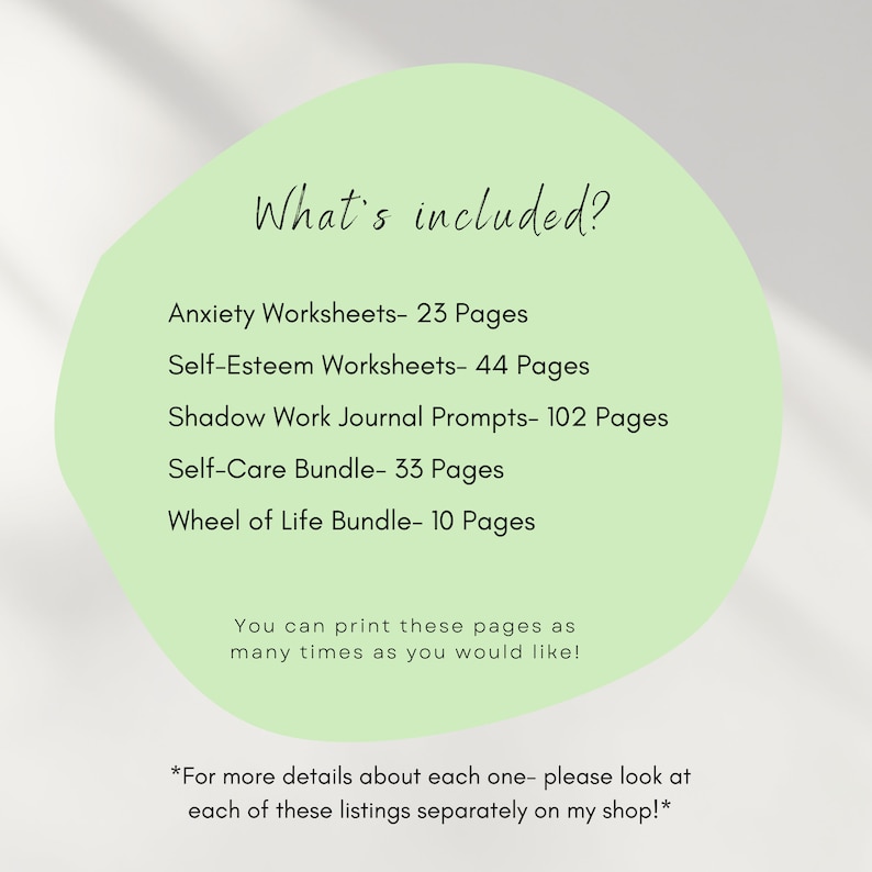 Mental Health Journal Bundle, Printable Worksheets, Wellness Planner ...