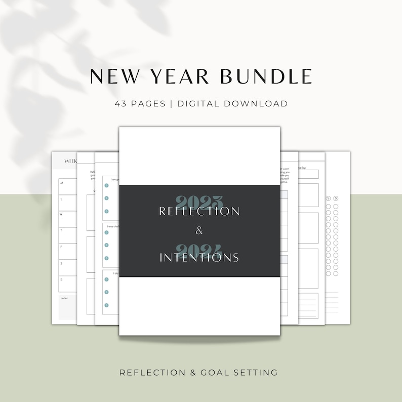 New Year Resolution Planner, 2023 Reflection, 2024 Intention Setting ...
