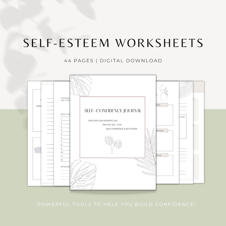Self Confidence Worksheets Self Esteem Workbook Mental - Etsy