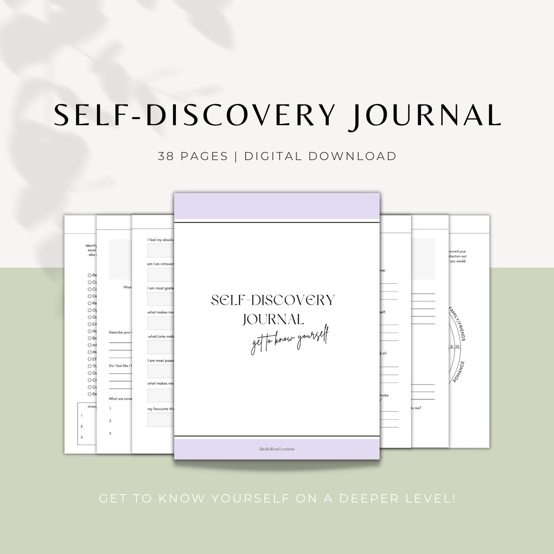 Self Discovery Journal Printable, Get to Know Yourself Workbook, Self ...