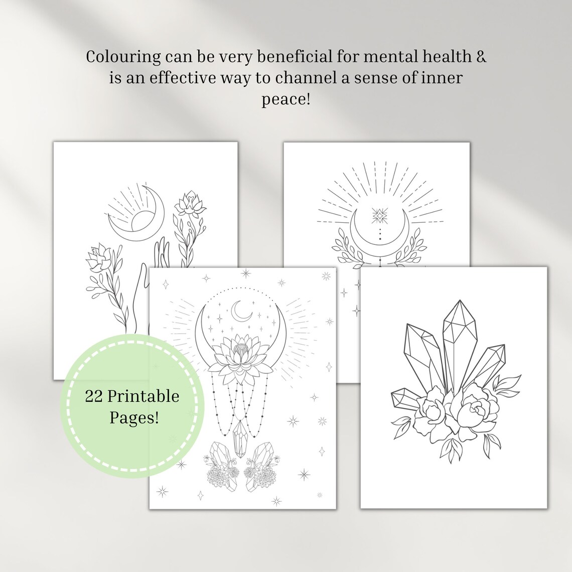 Mystical Colouring Pages, Nature Coloring Book, Printable, Mindfulness ...