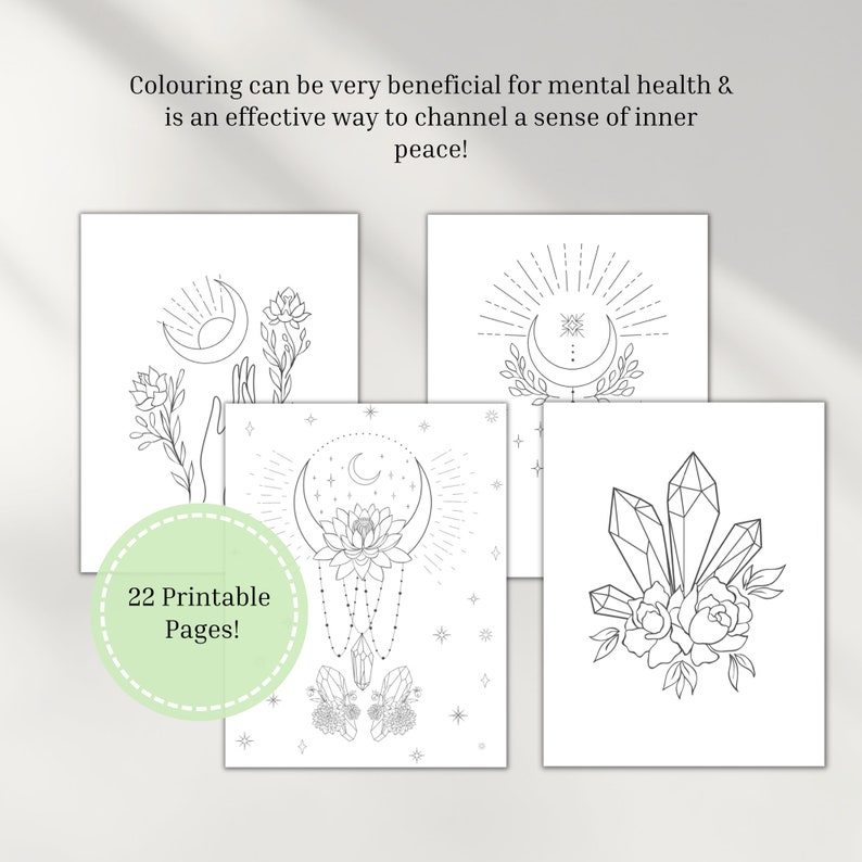 Mystical Colouring Pages, Nature Coloring Book, Printable, Mindfulness ...