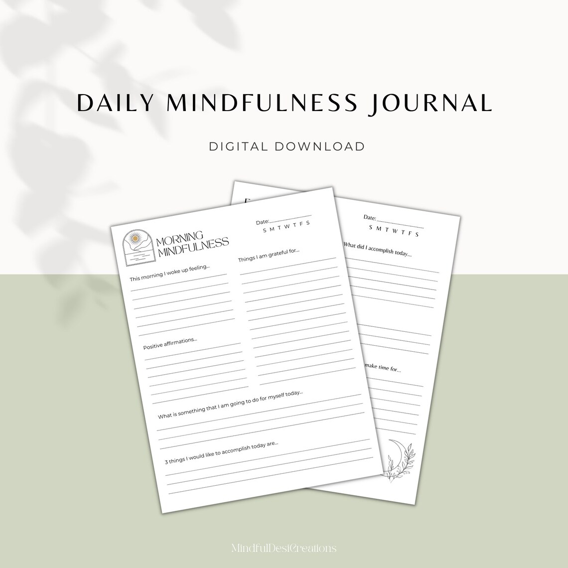 Printable Daily Mindfulness Journal Self Reflection Guided - Etsy