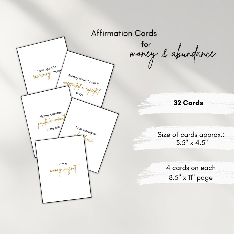 32 Money Affirmation Cards, Printable, Manifest Abundance, Attract ...