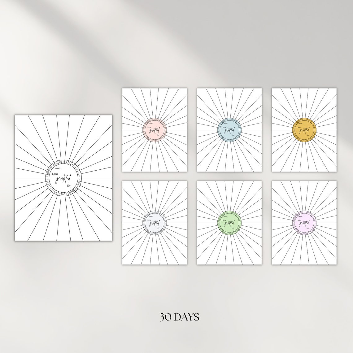 Gratitude Sunshine Log Printable Sun Ray Bullet Journal - Etsy