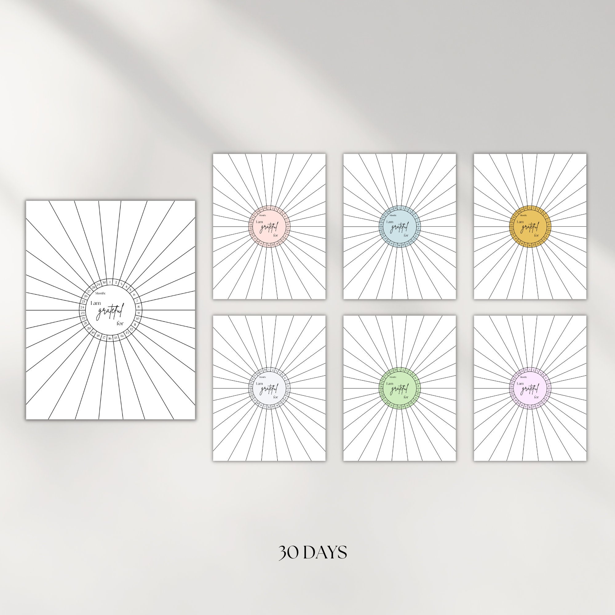 Gratitude Sunshine Log Printable Sun Ray Bullet Journal - Etsy