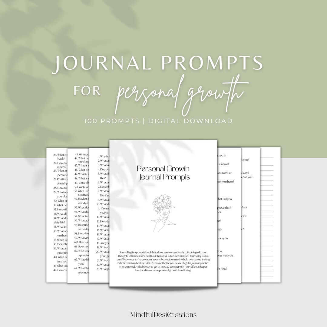 100 Journal Prompts for Personal Growth Printable Journal - Etsy