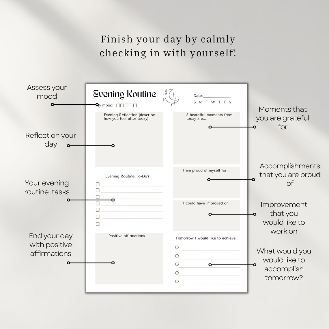 Morning & Evening Routine Printable, Morning Evening Planner, Morning ...