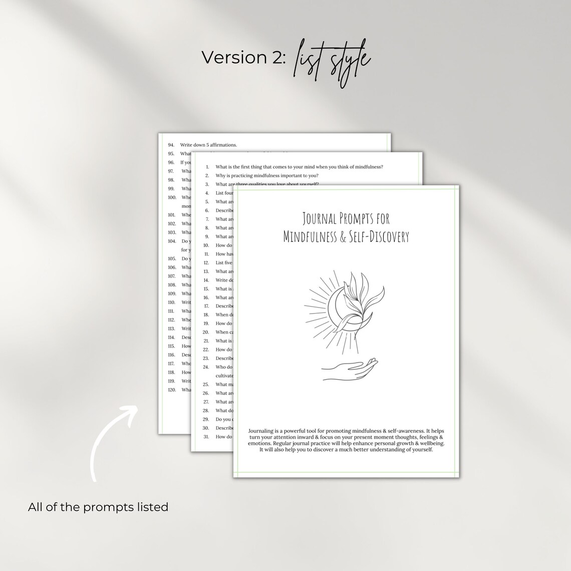 120 Journal Prompts Printable Journal Prompts Mindfulness - Etsy