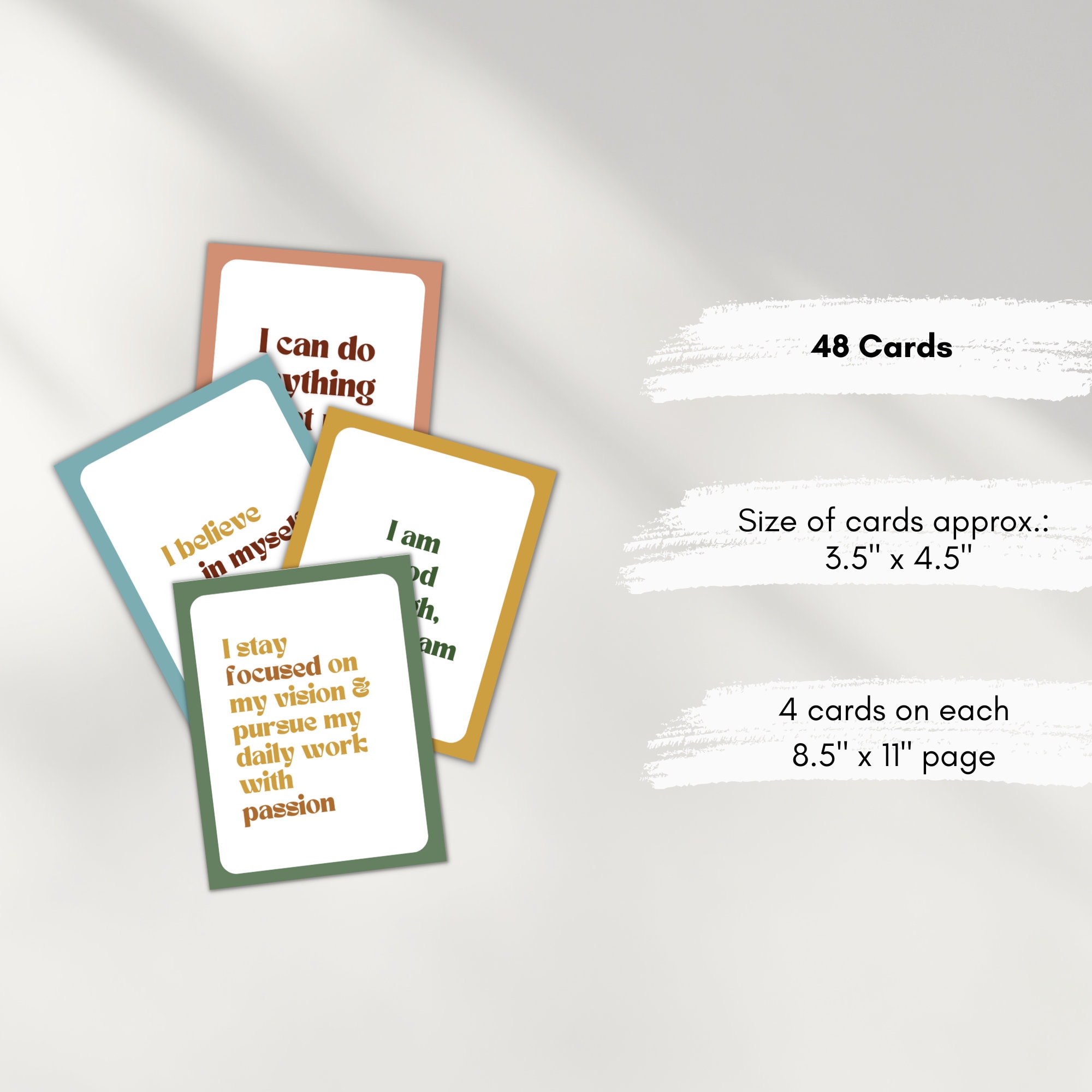 48 Printable Affirmation Cards for Success & Motivation (digital ...