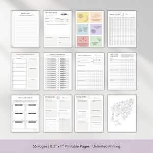 Self Care Printable Planner, Self Love Journal, Self Care Trackers ...