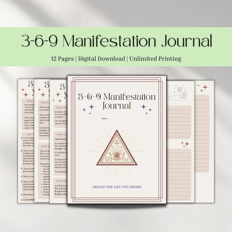 369 Manifestation Printable Journal 369 Method Manifest - Etsy Canada