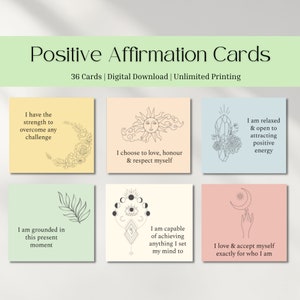 Positive Affirmation Cards Printable Mindfulness Cards - Etsy